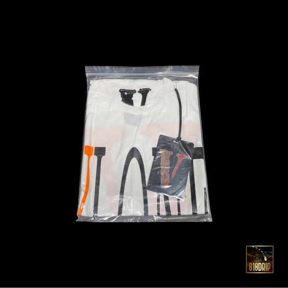 VLONE | Shirts | Vlone Orange Staple Tee White L Authentic With ...